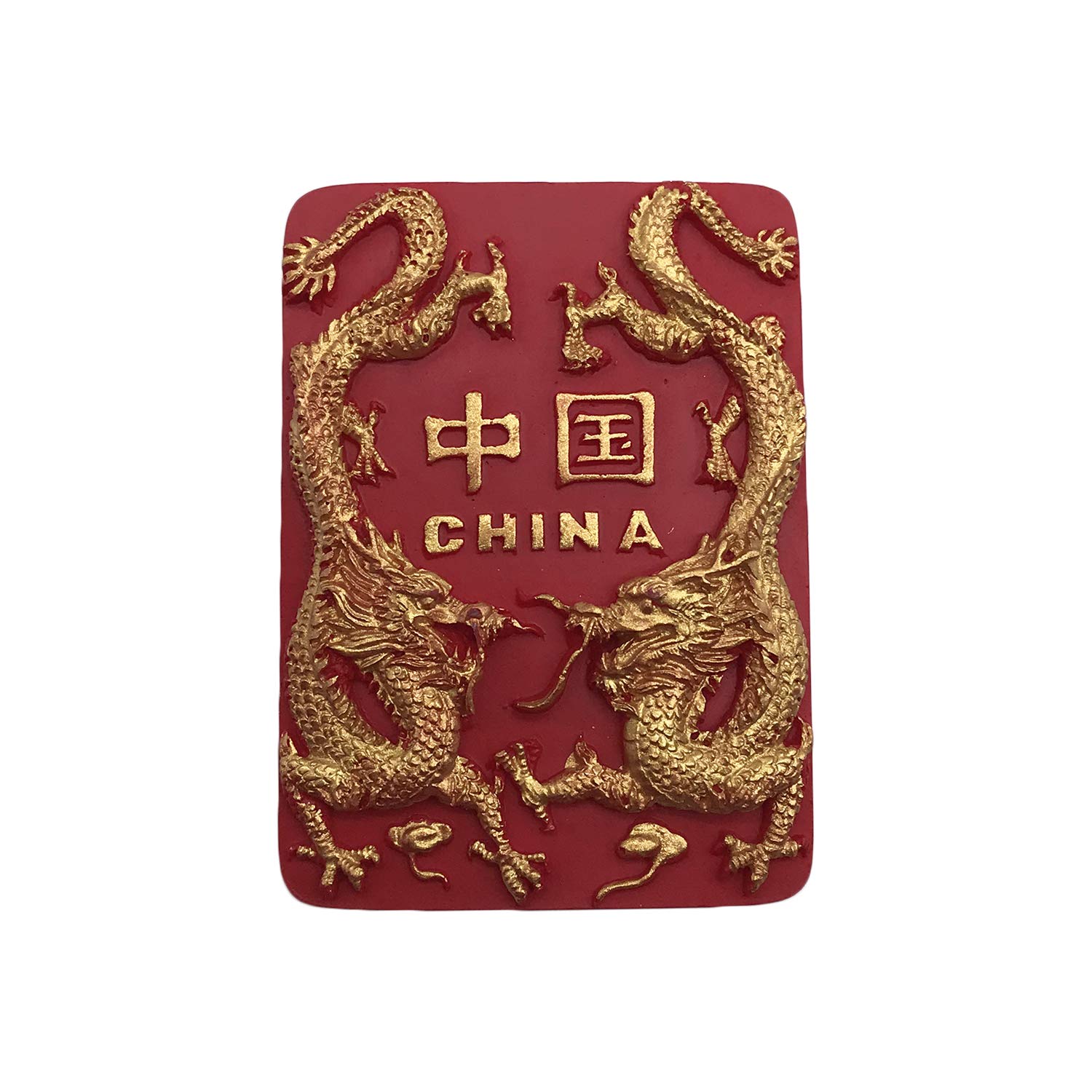 Chinese Dragon 3D Refrigerator Magnet China Souvenirs Sticker,Beautiful Myth China Fridge Magnet,Red Home and Kitchen Decoration