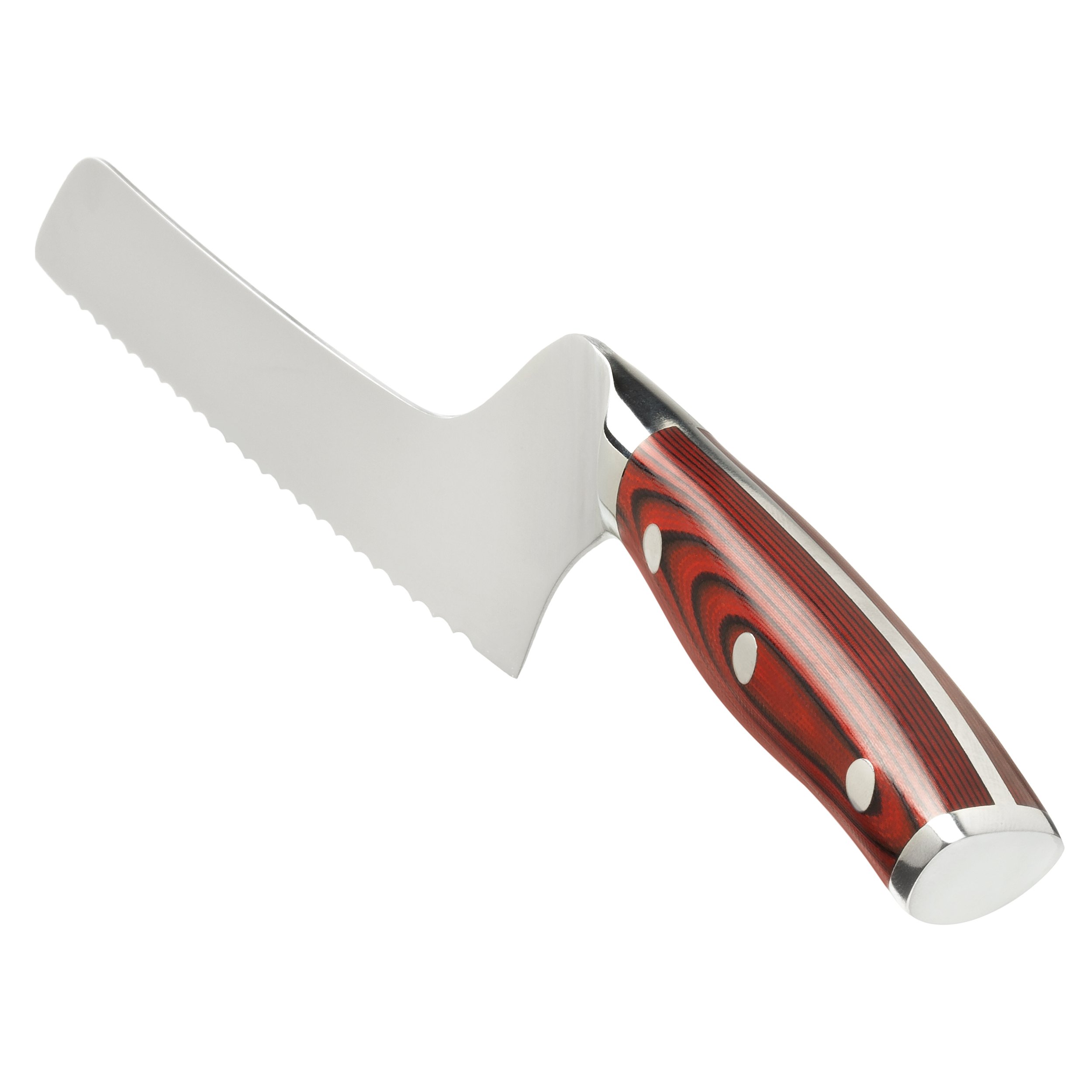 Ergo Chef Crimson Series Serrated Offset Bread & Deli Knife, 8-inch - Forged German X50CrMoV15 High-Carbon Stainless Steel - G10 Handle