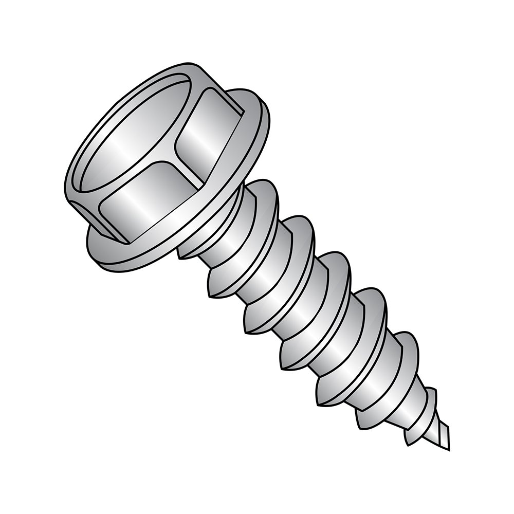 Small Parts 3112ABW188 18-8 Stainless Steel Sheet Metal Screw, Plain Finish, Hex Washer Head, Hex Drive, Type AB, 5/16"-12 Thread Size, 3/4" Length (Pack of 10)