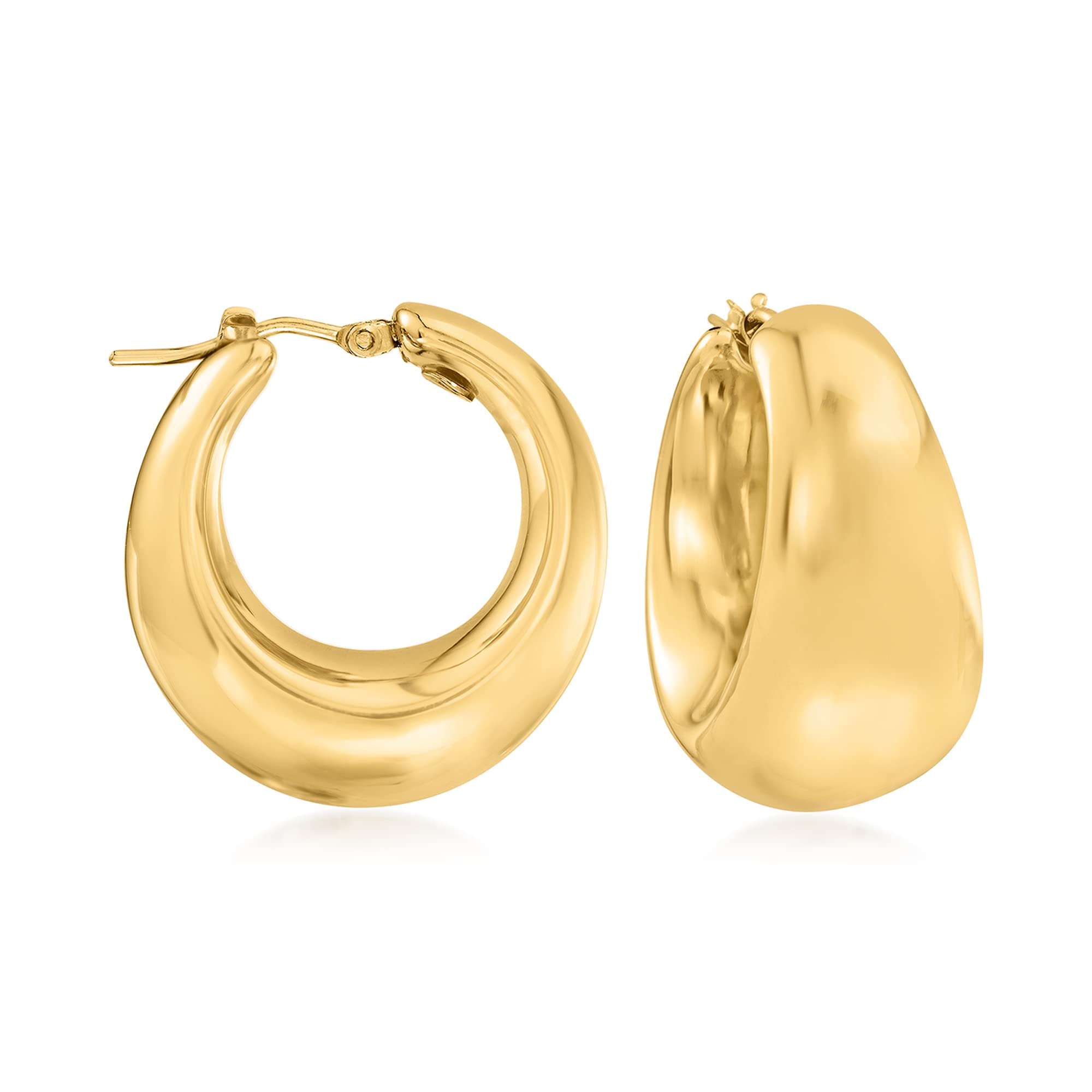 Ross-Simons Italian 18kt Gold Over Sterling Hoop Earrings