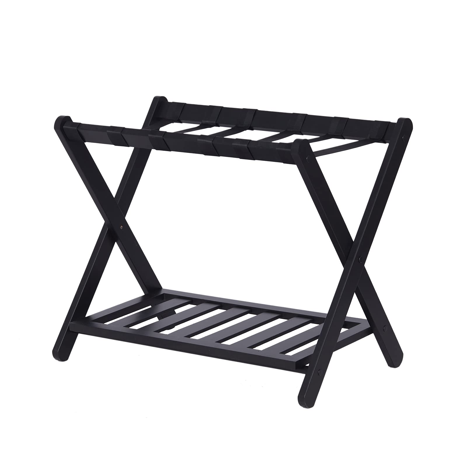 HHDACSON Luggage Rack with Shelf Folding Luggage Rack for Guest Room Bedroom Hotel