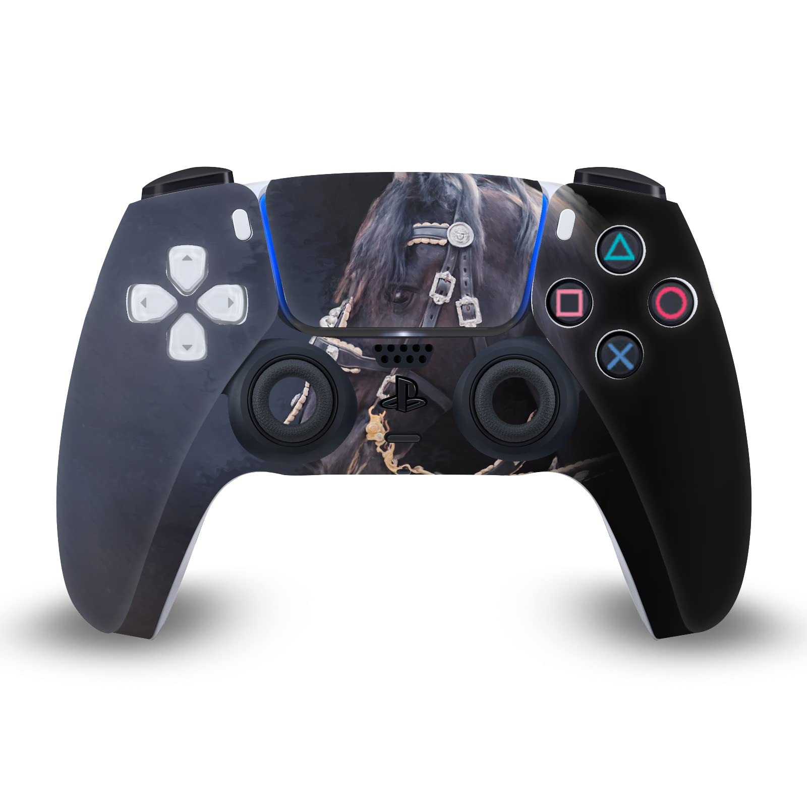 Head Case Designs Officially Licensed Simone Gatterwe Friesian Horse Art Mix Vinyl Faceplate Sticker Gaming Skin Case Cover Compatible with Sony Playstation 5 PS5 Disc Console & DualSense Controller