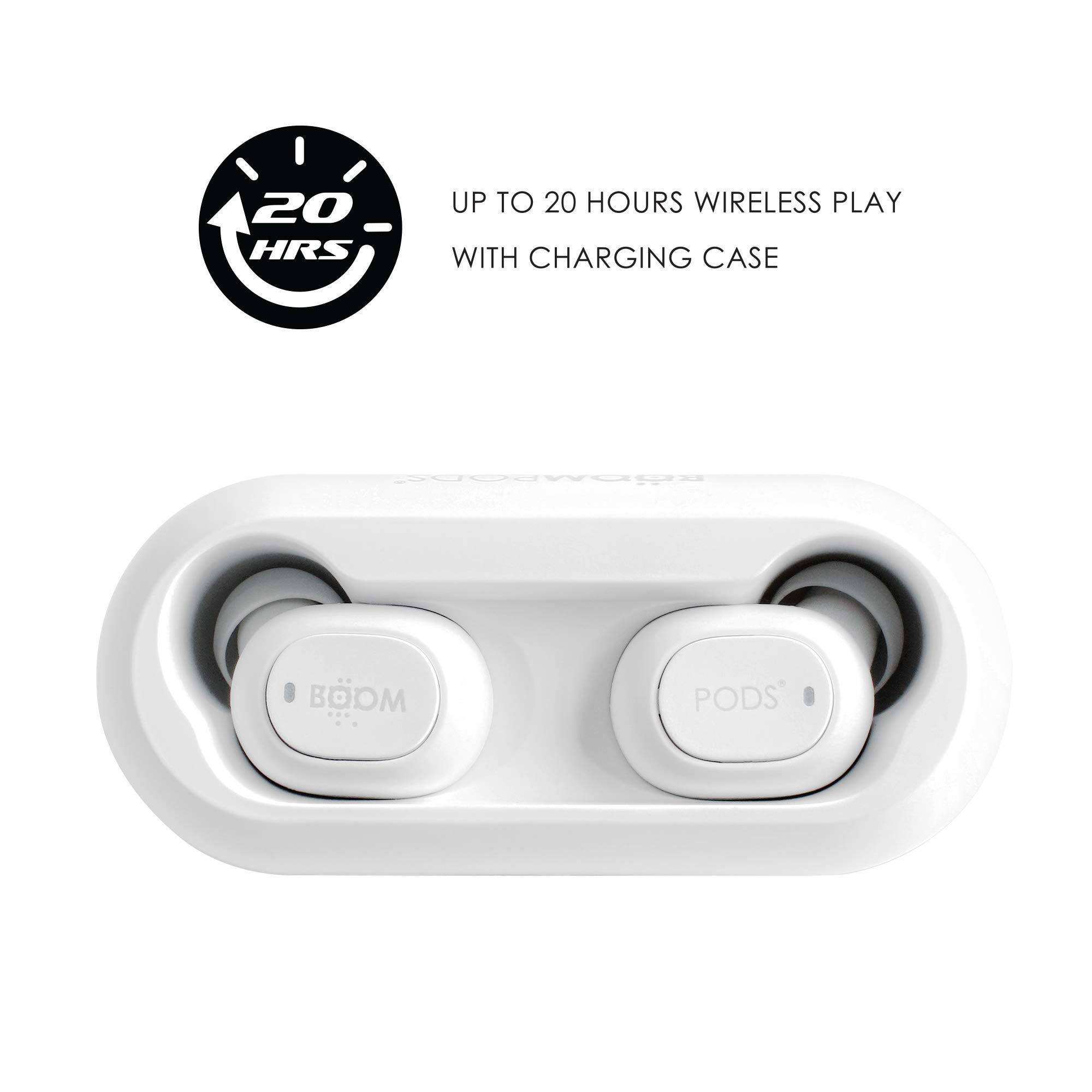 BoomPods Boombuds Go True Wireless - Best Sports Earbuds, Bluetooth, Portable Magnetic Charging Case, Water/Sweat Resistant IPX 4, Instant Connect TWS