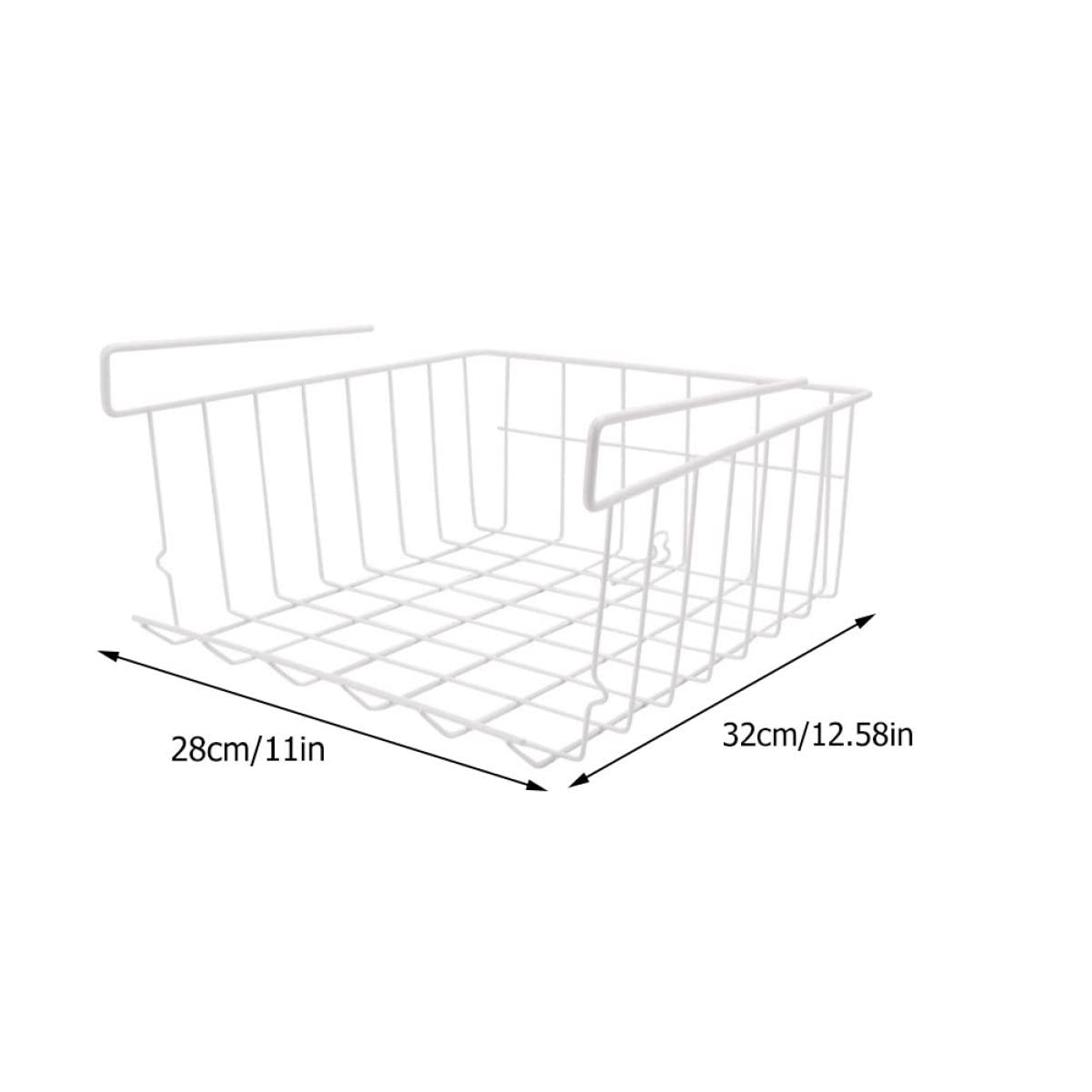 Cabilock 1pc Wardrobe Storage Rack White Wire Rack Kitchen Cabinet Shelves Kitchen Cabinet Organizer Space Saving Wardrobe Organizer Hanging Rack Cupboard Shelf Food Basket Iron Office