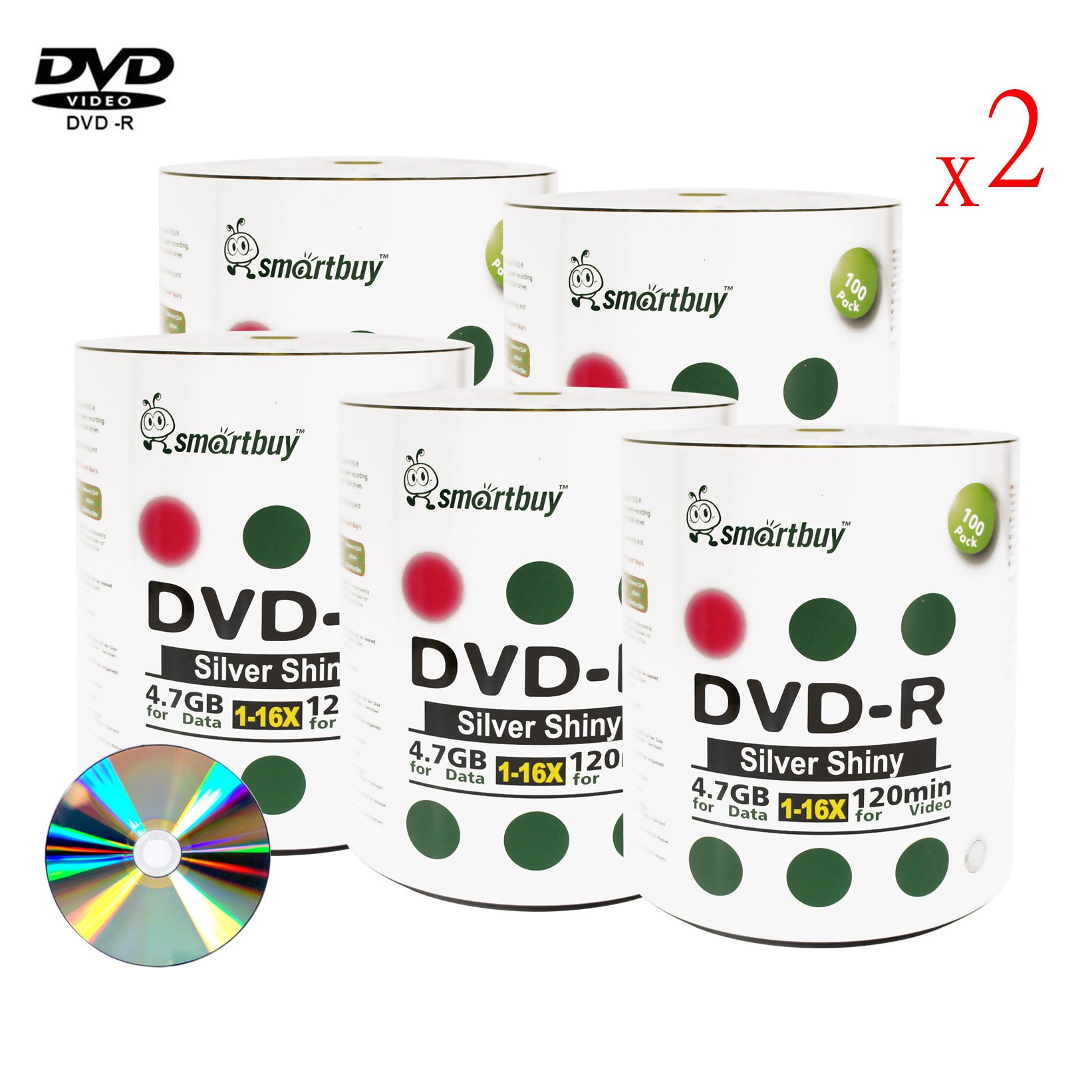 Smart Buy 1000 Pack DVD-r 4.7gb 16x Shiny Silver Blank Data Video Movie Recordable Media Disc, 1000 Disc 1000pk