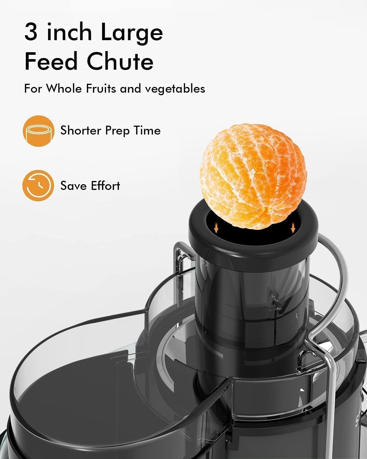 Juicer Machines, SiFENE 3" Big Mouth Centrifugal Juicer Extractor for Fruits & Vegetables (Gray)