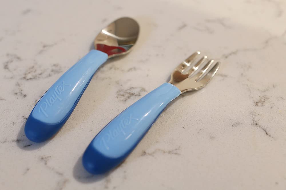 Playtex 05910 Mealtime Toddler Utensil Set Assorted Colors 2 Count