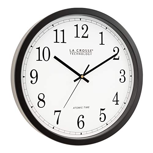 La Crosse Technology WT-3143A-INT 14-Inch Atomic Wall Clock, Black