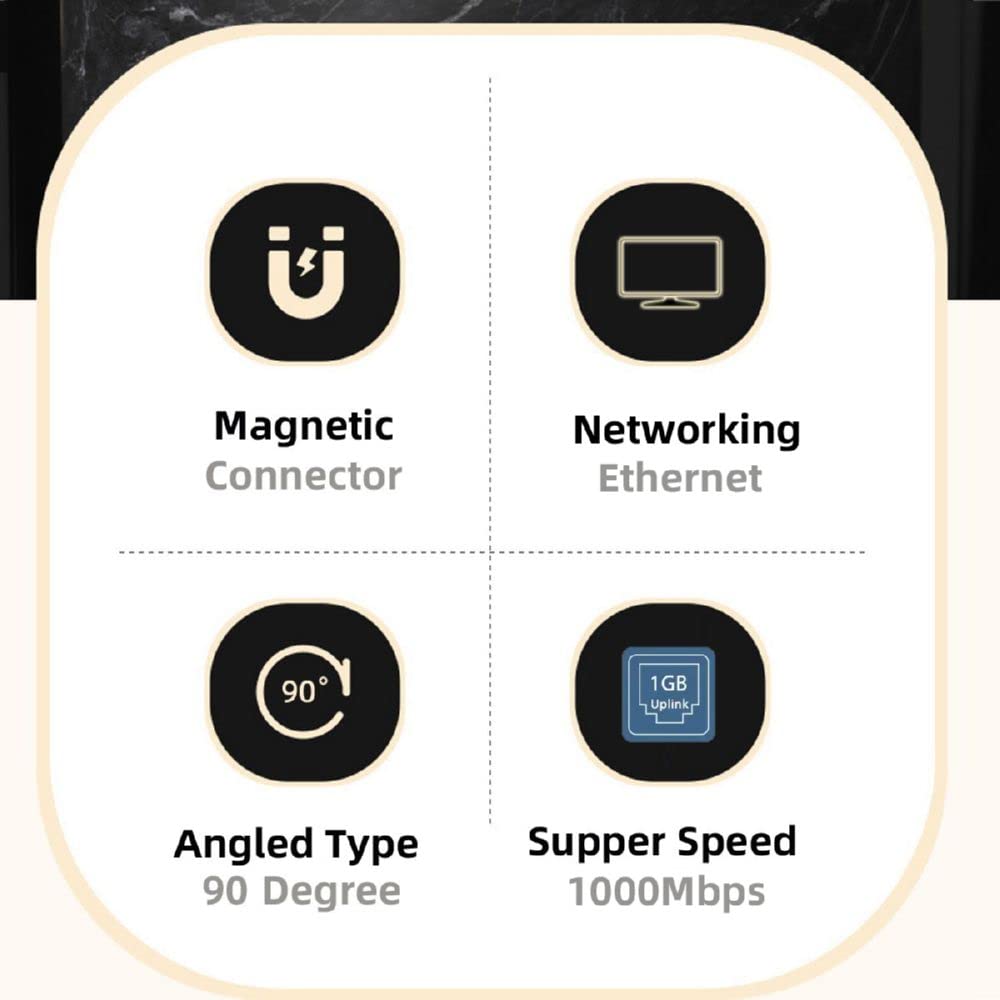 cablecc Magnetic Angled Type USB-C Type-C USB3.1 to 1000Mbps Gigabit Ethernet Network LAN Adapter for Laptop