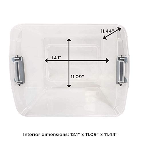 HOMZ 3441CLGRDC.02 Clear storage container with lid, 64 Quart (2 Pack), Grey, 2 Count & Latching Clear Storage, 31 Quart, Gray, 4 Count