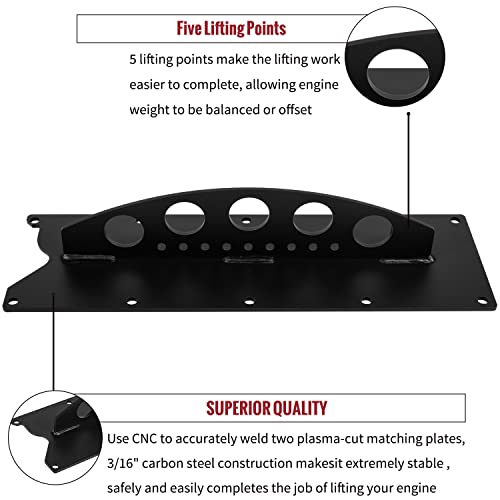 Bzsunway Heavy Duty LS Engine Lift Plate for LS LSX LS1 LS2 LS3 LQ4 6.0 6.2 5.3 4.8 Gen III
