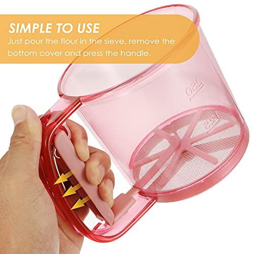 Cabilock 1pc Flour Sieve Powdered Sugar Sifter for Baking Sifting Strainer Handheld Sifter Household Tools Diy Tools Metal Colander Home Flour Strainer Stainless Steel Plastic Cup To Rotate