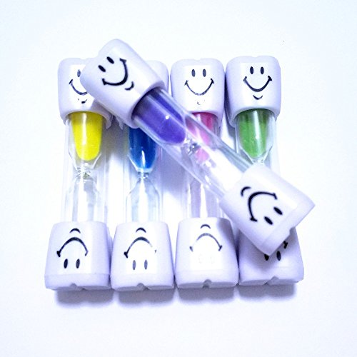 Colorsheng 5 Pcs 2 Minute Smiley Sand Timer Set for Brushing Children's Teeth (5 Color)