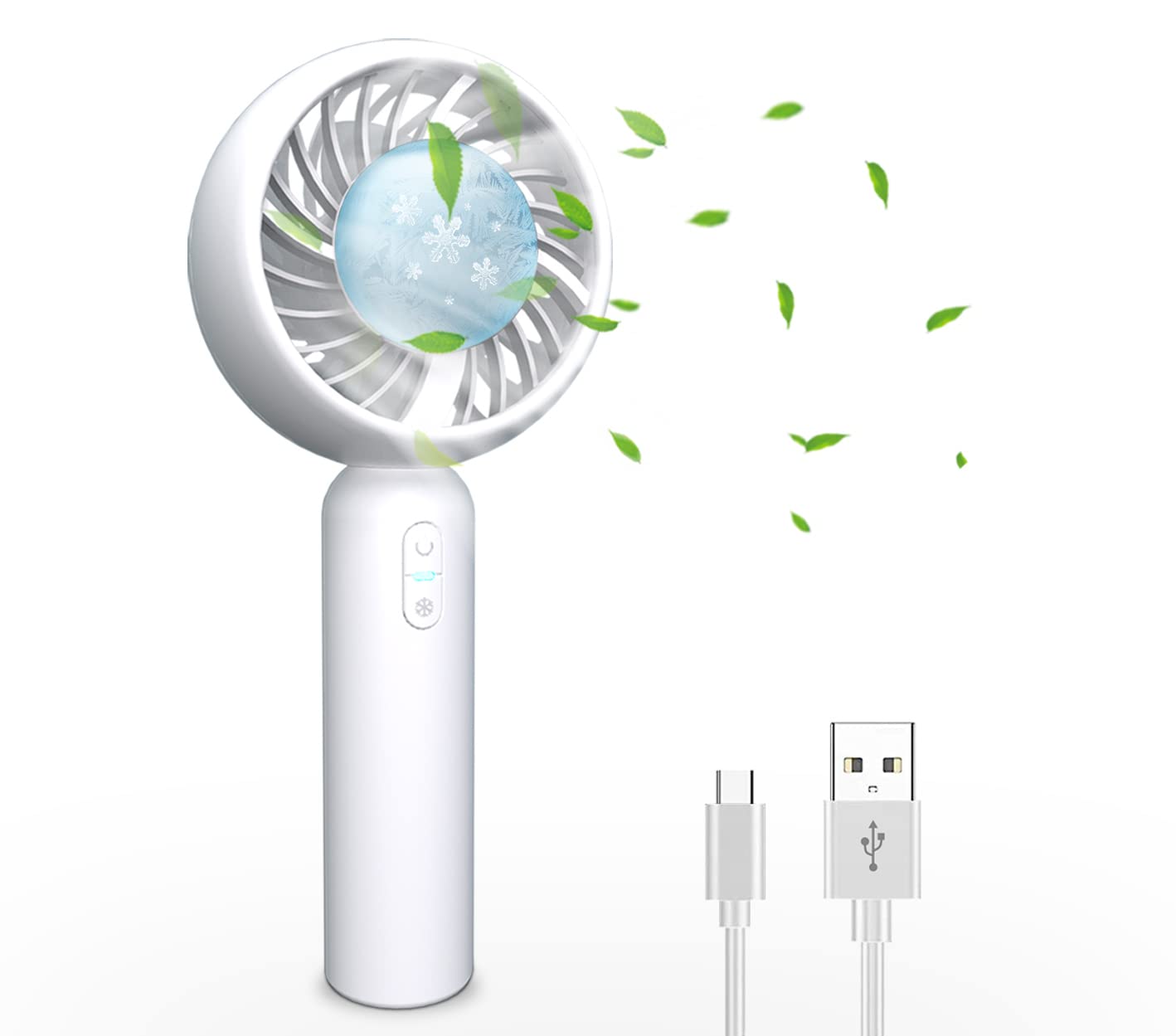 HELEBES 2022 Newly Portable Handheld Cooling Fan with Cold Compresses, USB Rechargeable Battery Handheld Fan Mini Fan, Birthday Gift for Kids Girls Women, Small Personal Pocket Fan for Travel Outdoor