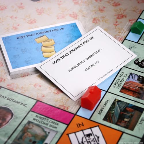 Monopoly Schitt's Creek | Game Tokens Include Bebe Crow, Patrick's Guitar, Rosebud Motel Key & More | Officially Licensed and Collectible Monopoly Game Based on Award Winning Series Schitt's Creek