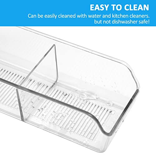 FUCDTEFC Tea Bag Organizer, Tea Bag Holder Box Storage Bin, Clear Tea Packet Plastic Drawer, Sugar Packet, Coffee, Condiment, Tea Spice Bag Holder for Kitchen Cabinet, Countertop, Fridge