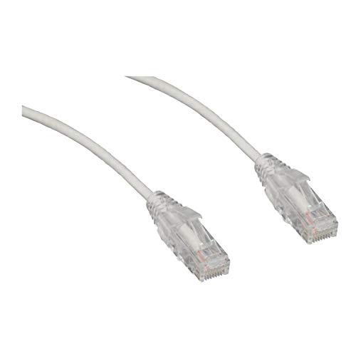 Cable Central LLC (5 Pack) Slim Cat6a White Copper Ethernet Cable, 10 Gigabit, Snagless/Molded Boot, 500 MHz, 1 Feet
