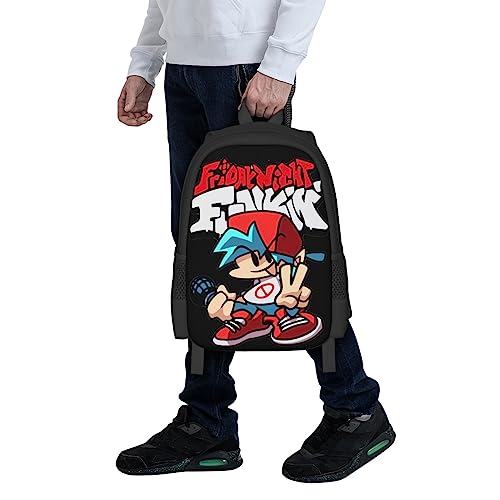 DHOUTSL Backpacks Friday Night Anime Funkin Laptop Backpack Unisex Multipurpose Double Shoulder Bag for Camping Travle Work Hiking Gifts