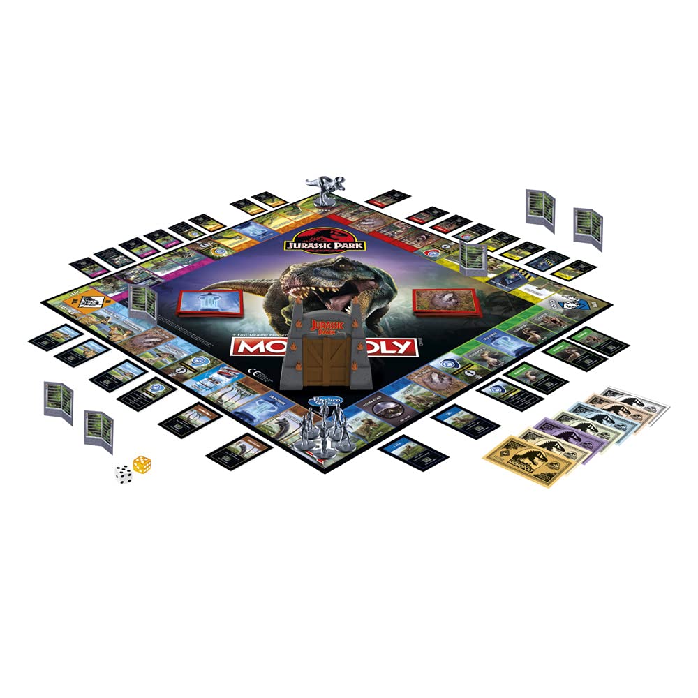 Monopoly: Jurassic Park Edition Board Game for Children Aged 8 and Up