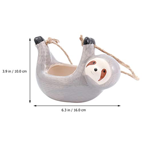 Cabilock 2pcs Sloth Succulent Planter Kawaii Cute Plant Pot Wall Mounted Flower Pot Ceramic Hanging Planter Hanging Plant Holder Mini Succulent Plants Succulent Pot Ceramics Decorative Wall