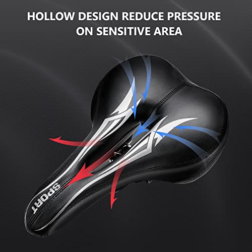 IPOW Mountain Bike Seat 7โโ, Comfortable MTB Bike Seat for Men and Women, Bicycle Saddle Replacement Padded with Soft High Density Memory Foam