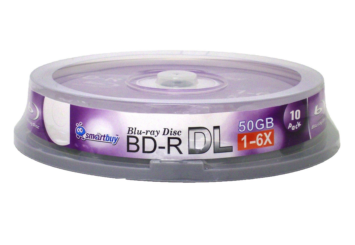 Smartbuy 40-disc 50gb 6X Blu-ray Bd-r Dl Dual Layer Double Layer Logo Top Surface Blank Data Video Recordable Media Disc with Cakebox/Spindle Packing