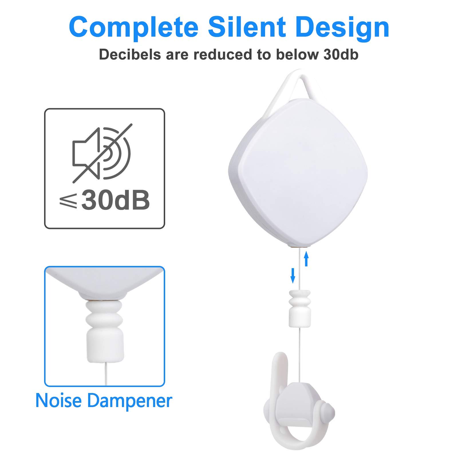 BEJOY 2021 VR Cable Accessories Cable Management, Ceiling Pulley System Link Cable for Oculus Quest/Quest 2/Oculus Rift/HTC Vive/Microsoft MR/Playstation/Lenovo Explorer Accessories (White)