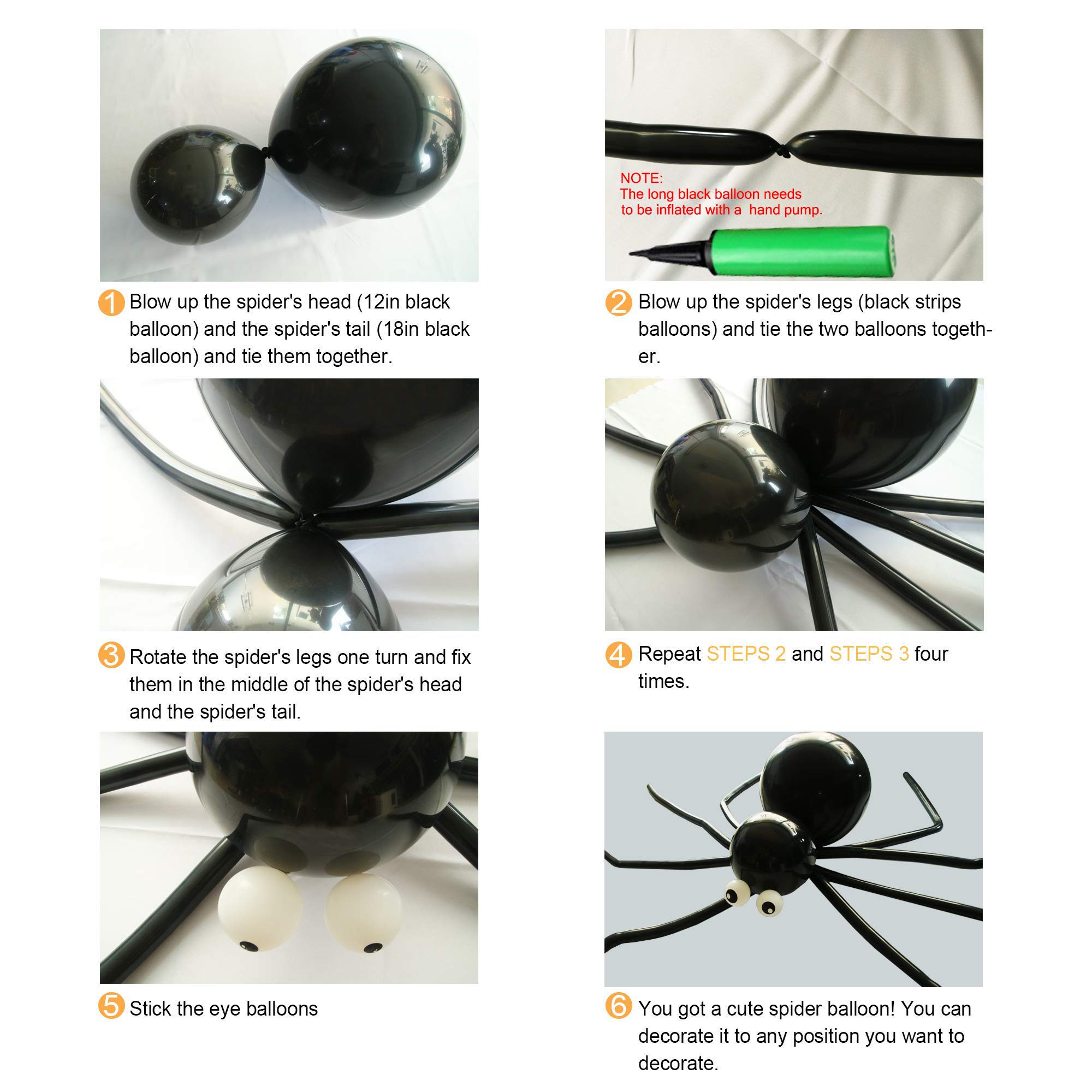 BONROPIN Halloween Balloon Garland Arch kit with Halloween Spider Web Black Orange Gray Balloons Spider Balloons for Halloween Day Party Decorations