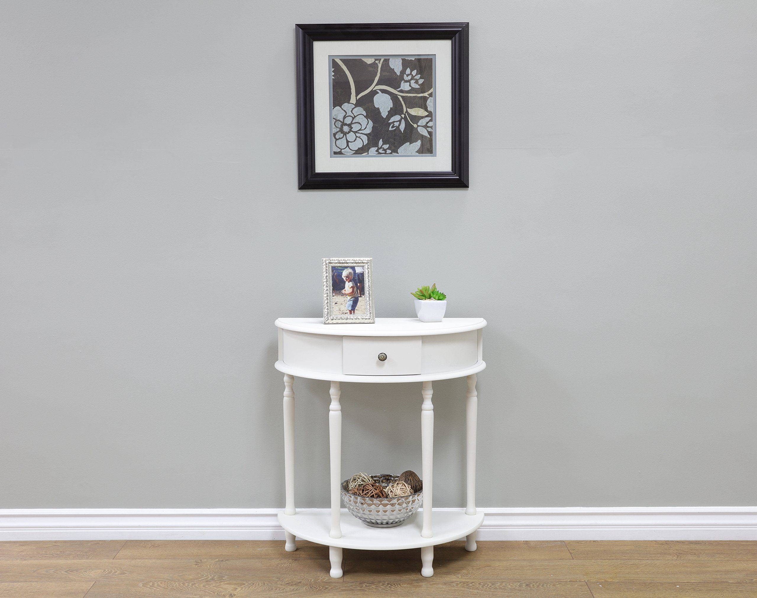 Frenchi Home Furnishing Canterbury End Table, 23.2 in x 11.62 in x 28.57 in, White