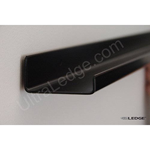 ULTRAledge 2'/24" Art Display/Picture Ledge/Floating Shelf, Metal, Modern (2" deep, Black)