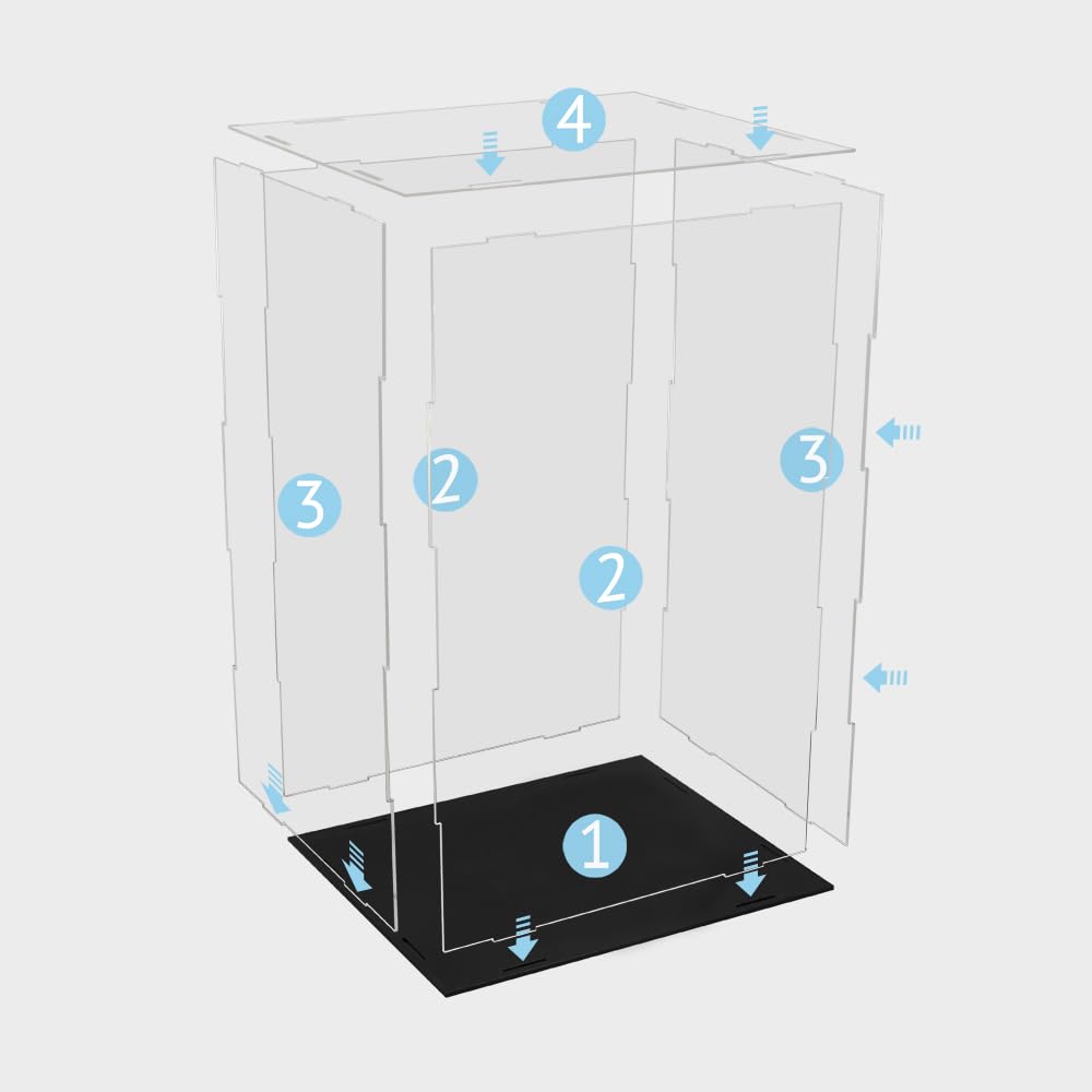 Odoria Clear Acrylic Assembly Required Display Box Case 20" High Figure Display Dustproof