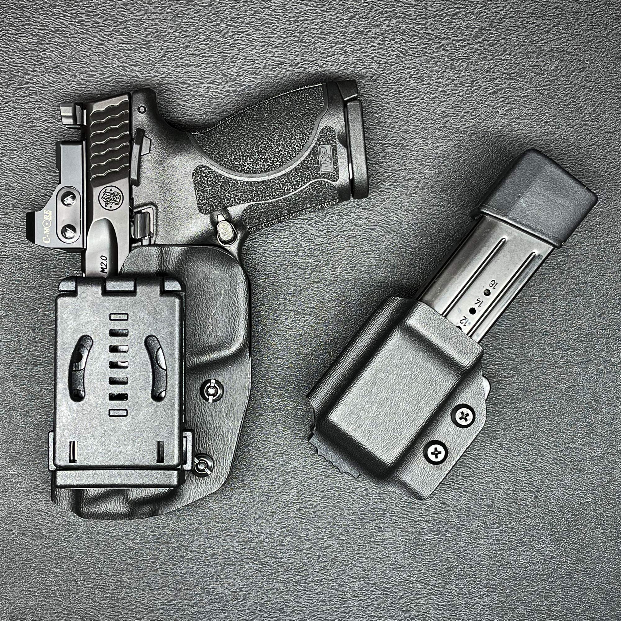 Black Scorpion Outdoor Gear OWB Kydex Pro IDPA Competition Holster fits Smith & Wesson M&P9, M&P40 M2.0 5 in (Black)