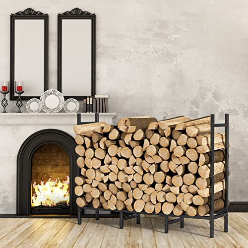 CADUKE 5.3ft Wood Holders Firewood Outdoor Fire Wood Rack for Fireplace Firewood Storage Heavy Duty Log Holder Stand Adjustable Firewood Rack Indoor, Metal