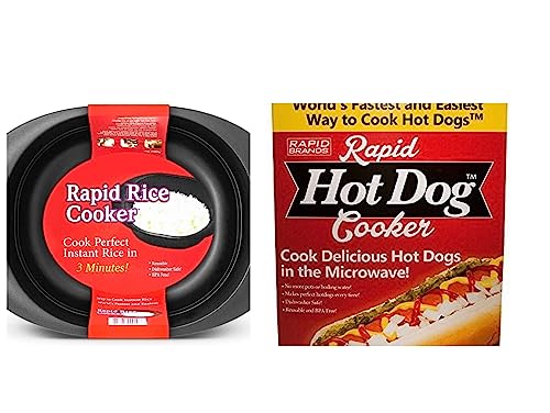 Rapid Rice Cooker | Microwave Rice Blends in Less Than 3 Minutes | Perfect for Dorm, Small Kitchen, or Office | Dishwasher-Safe, Microwaveable, & BPA-Free (Black, 1 Pack)