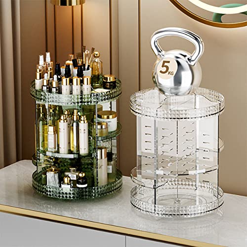 FIZZOQI 360 °Rotating Storage Rack Makeup Organizer Shelf Dressing Table Shelf Acrylic Lipstick Perfume Case Display Stand Cosmetic Organizer Rack