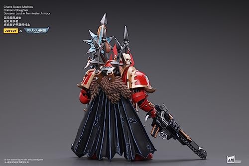 JoyToy Warhammer 40K: Chaos Space Marines Crimson Slaughter Sorcerer Lord in Terminator Armour 1:18 Scale Figure