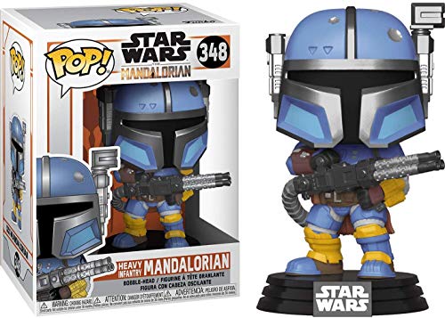 POP Star Wars: The Mandalorian - Heavy Infantry Mandalorian (Paz Vizsla) Funko Vinyl Figure (Bundled with Compatible Box Protector Case)