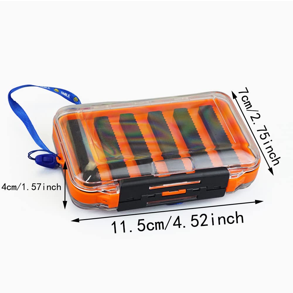 BLLNDX Fishing Lure Box Portable Waterprooof Multiple Compartments Fly Fishing Tackle Box, Fishing Tackle Storage Trays Accessory, Lure Lures Spoon Hook Bait Storage Case