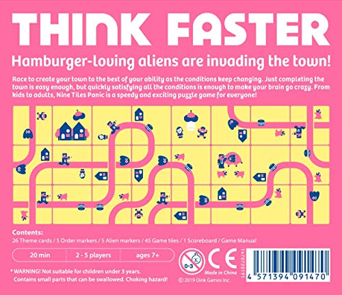 Oink Games Nine Tiles Panic - Fast-Paced Japanese Puzzle Game | Perfect for Stocking Stuffers & Secret Santa Gifts | Ages 7+ | Arrange Tiles to Win
