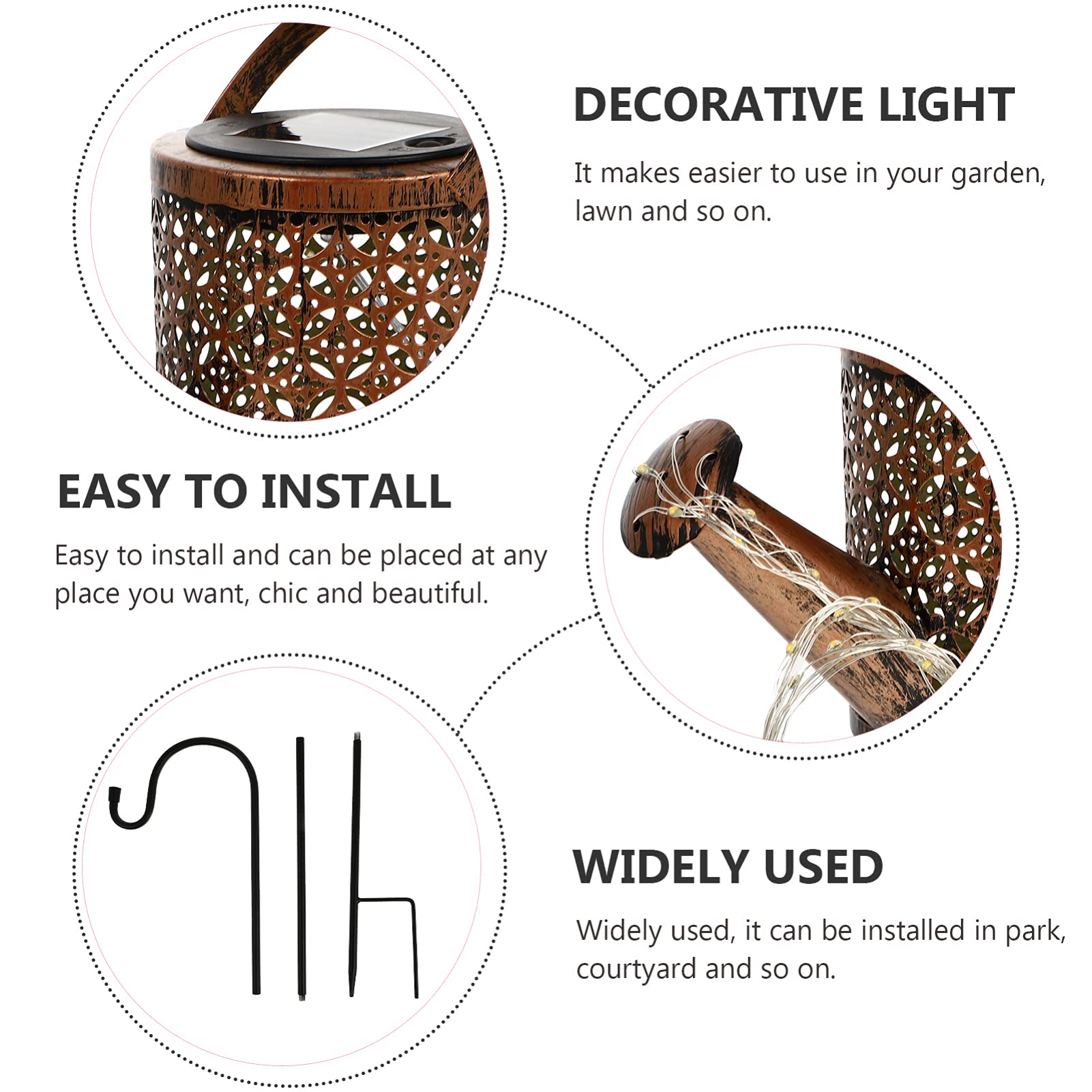 OSALADI Solar Watering Can Lights Outdoor Firefly Bunch Lights Waterfall Fairy Lights Garden Art Lamp with Stake for Home Garden Yard Lawn