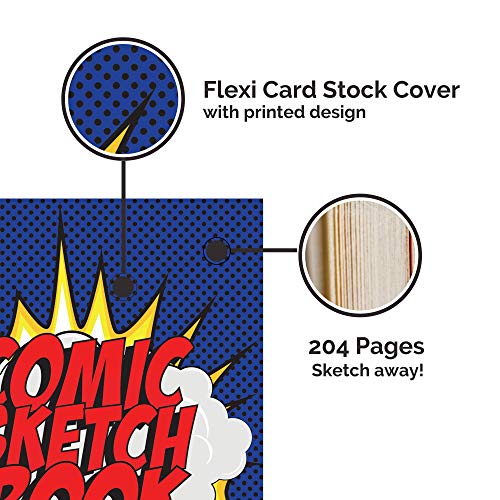 Piccadilly Comic Sketchbook | Guided Artistic Sketchbook & Instructions | Draw Your Own Comic Book | 204 Pages