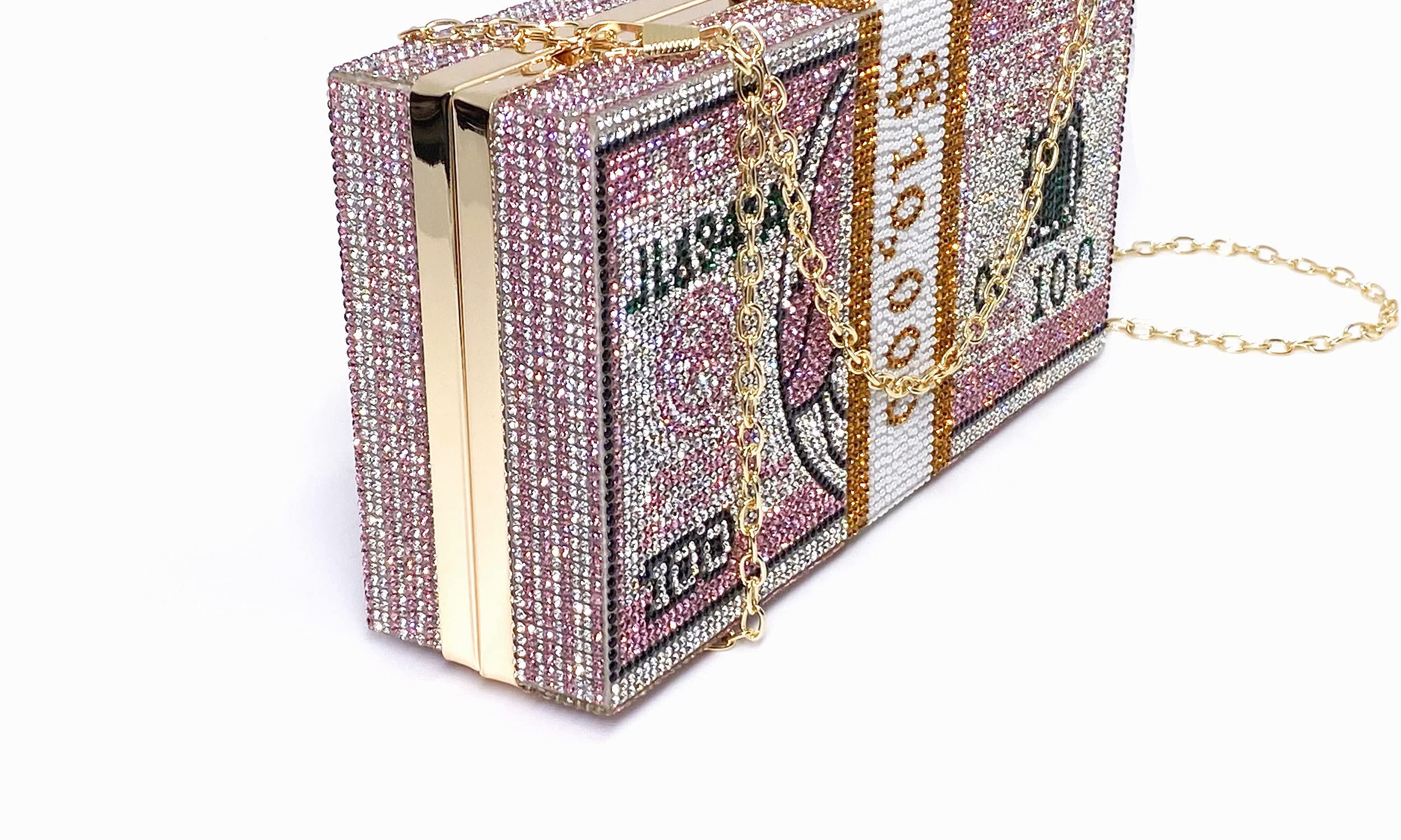 Beilaidisi Womens Evening Bags Dollar Money Clutch Purse Rhinestone Glitter Crossbody Shoulder Bag Large