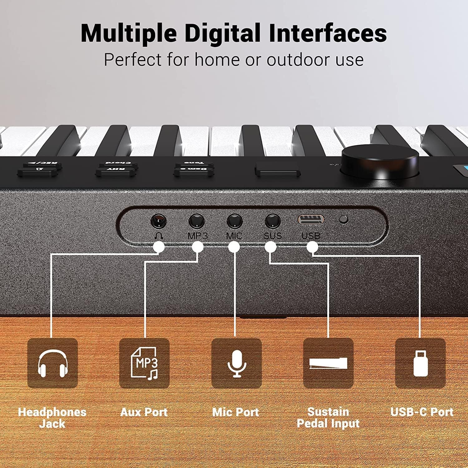 MAGICON 88 Key Foldable Electronic solid Piano can be folded in 180°,more portable. True and Pure Grand Piano Sound Source by France DREAM, Foot Pedal/Power adapter/Delicate Handbag (White)