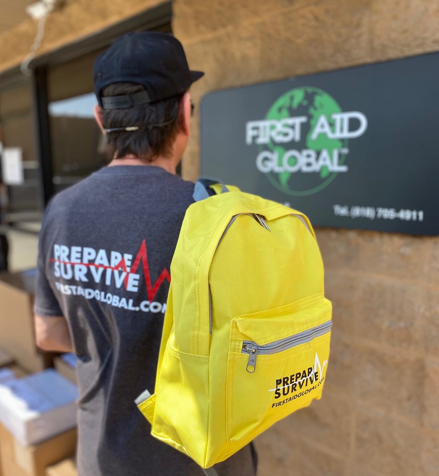 Emergency Preparedness Backpack for 2 Persons by PrepareSurvive (Lime)