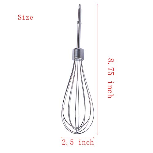 KHMPW & W10490648 Beaters for Hand Mixer by Wadoy Stainless Steel Pro Whisk Turbo Beaters, Cream, Making Mousse or Meringue, Shakes, Egg, Replace AP5644233, PS4082859, KHM2B, KHM512BM