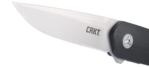 CRKT Cuatro Folding Carry Knife: Plain Edge Folder with Liner Lock - Everyday Carry Folded Knife with IKBS Ball Bearing Pivot System and G10 Handle 7090