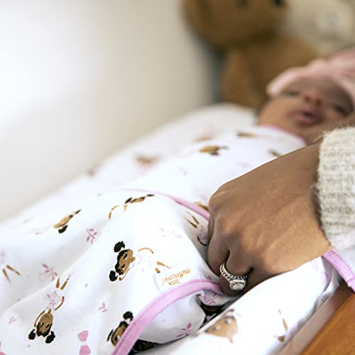 Little Muffincakes Baby Swaddle 100% Cotton, Ballerina Theme (Zhara) for Newborn - 3 Months