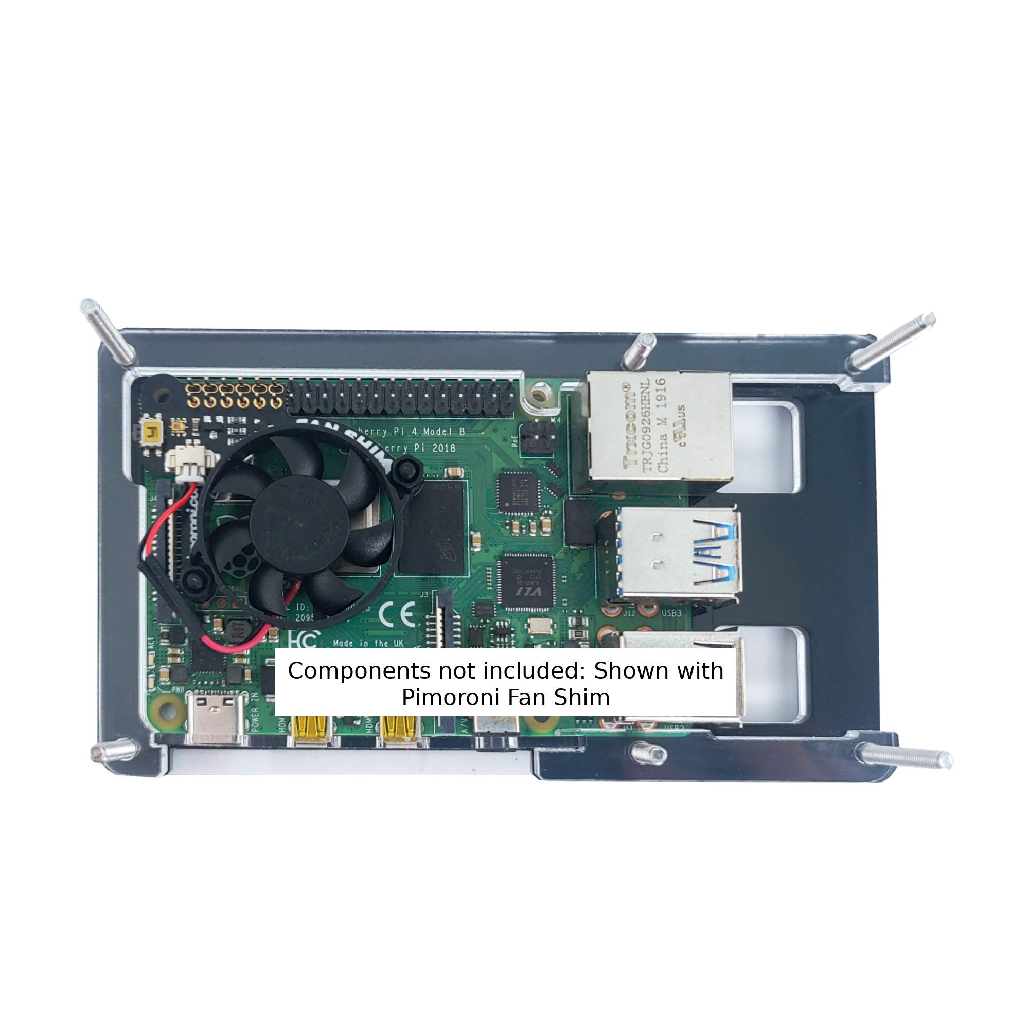 C4Labs DRPi-3.5NSX Nextion Screen Case – Raspberry Pi 3 B+, Duplex MMDVM v1.0, and Enhanced 3.5" Nextion Screen (Included) ~ Black Ice (Black)