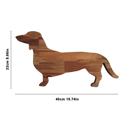 Didiseaon Wooden Serving Tray Cute Dachshund Dog Shaped Charcuterie Boards Cheese Cake Bread Snack Serving Plate Appetizer Platter for Meat Vegetables Fruit Cheese