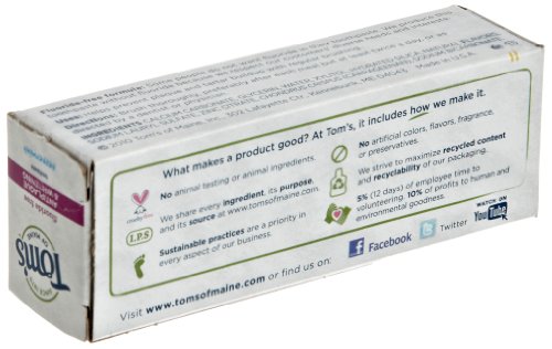 Tom's of Maine, Fluoride Free Antiplaque & Whitening Toothpaste - Peppermint, 1 Ounce
